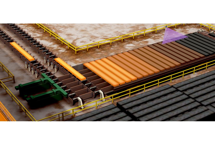 Positioning and measurement of slabs, billets and beam blanks on ...